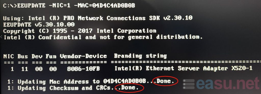 INTEL网卡工具Eeupdate 可刷固件改MAC地址-EasySupport | 易速